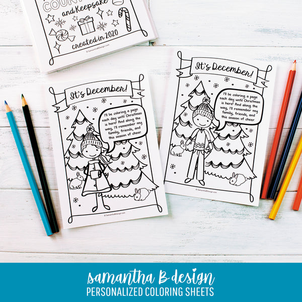 Advent Calendar for Kids - Christmas Coloring Countdown and Keepsake ...